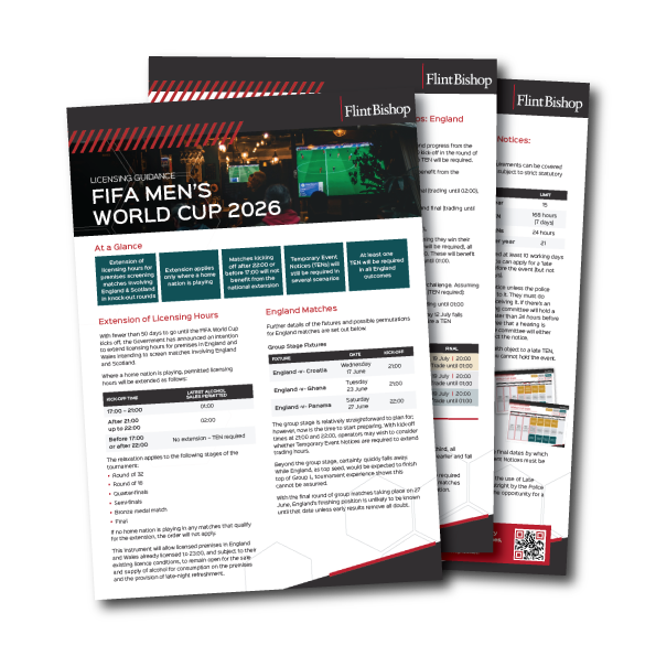 Licensing Guidance World Cup | Flint Bishop | Licensing Solicitors